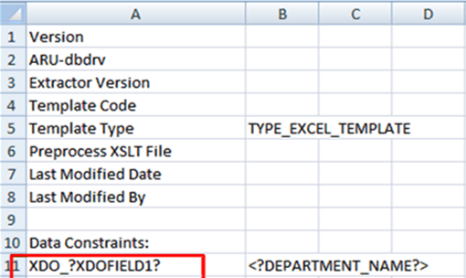 Create Excel Template For BI Publisher